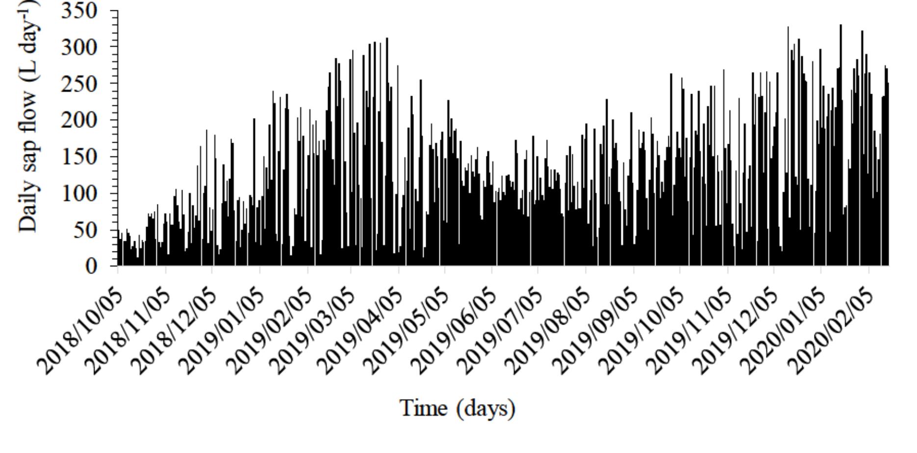 Figure 51 - Water-use of commercial bamboo species in