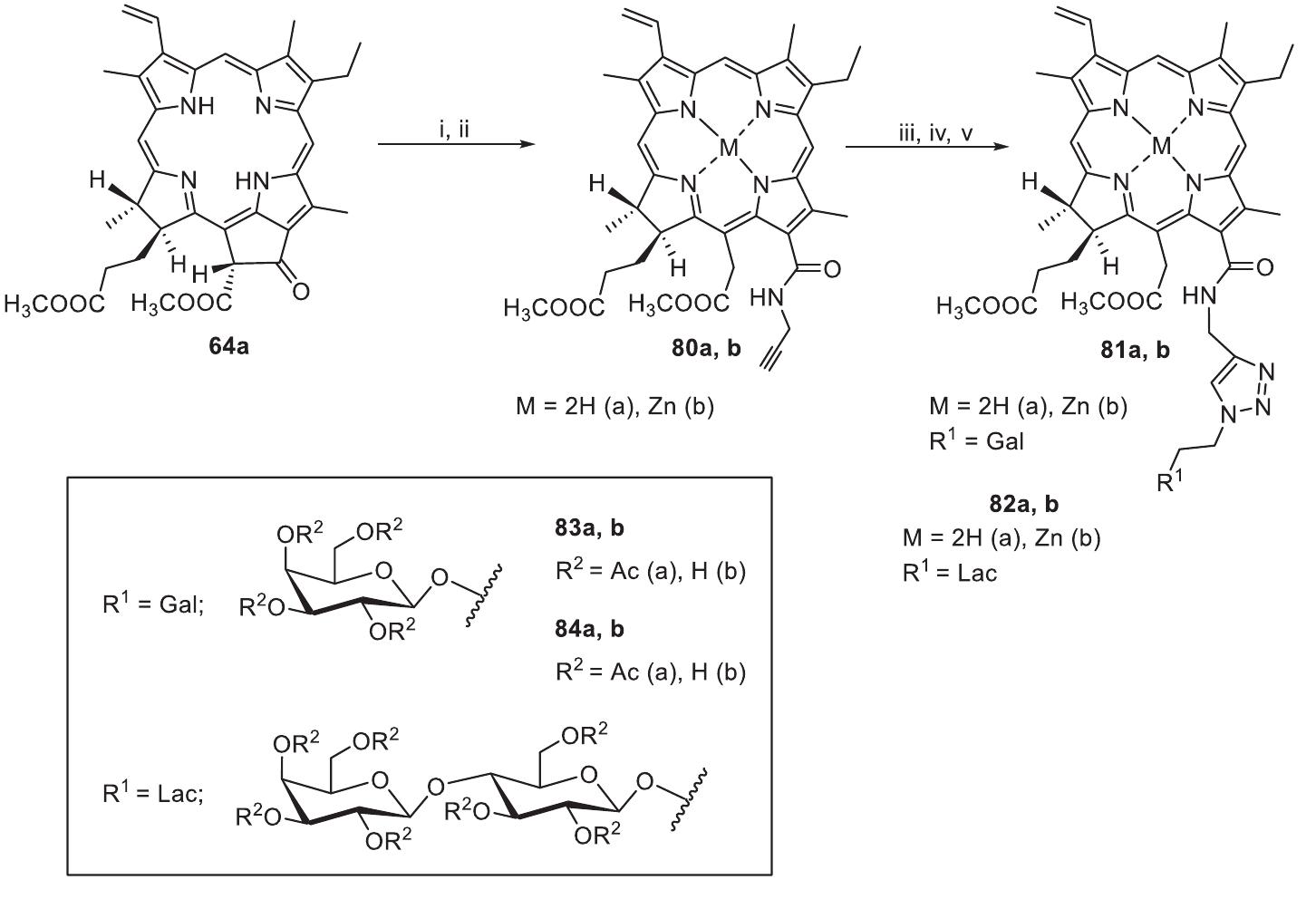 Synthesis of chlorin e, glycoconjugates. scheme 21,