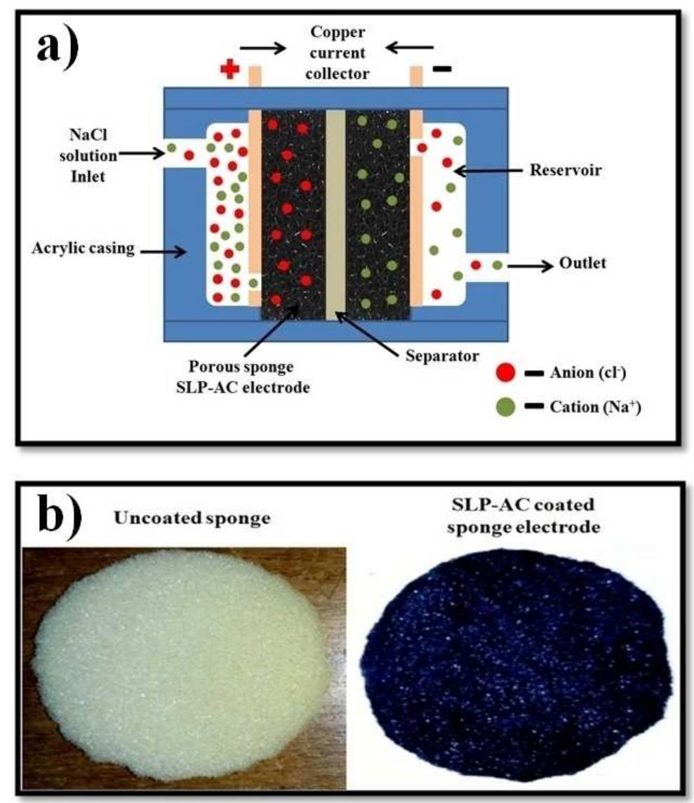 (a) schematic representation for the flow-through electrode