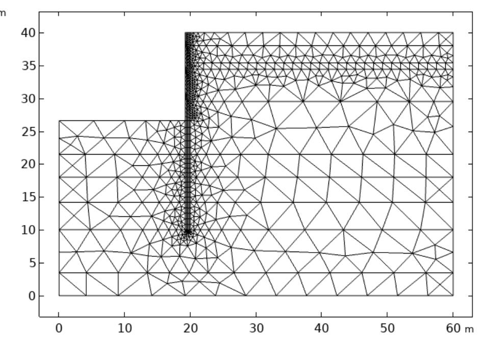 Model meshing diagram.