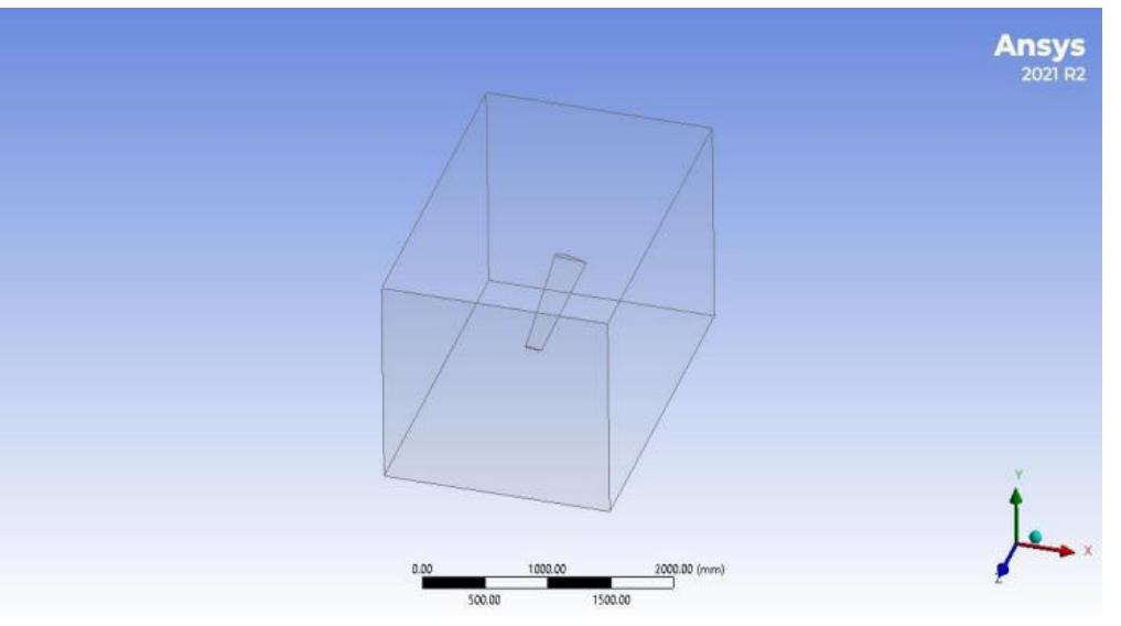 Wing geometry in design modeller.