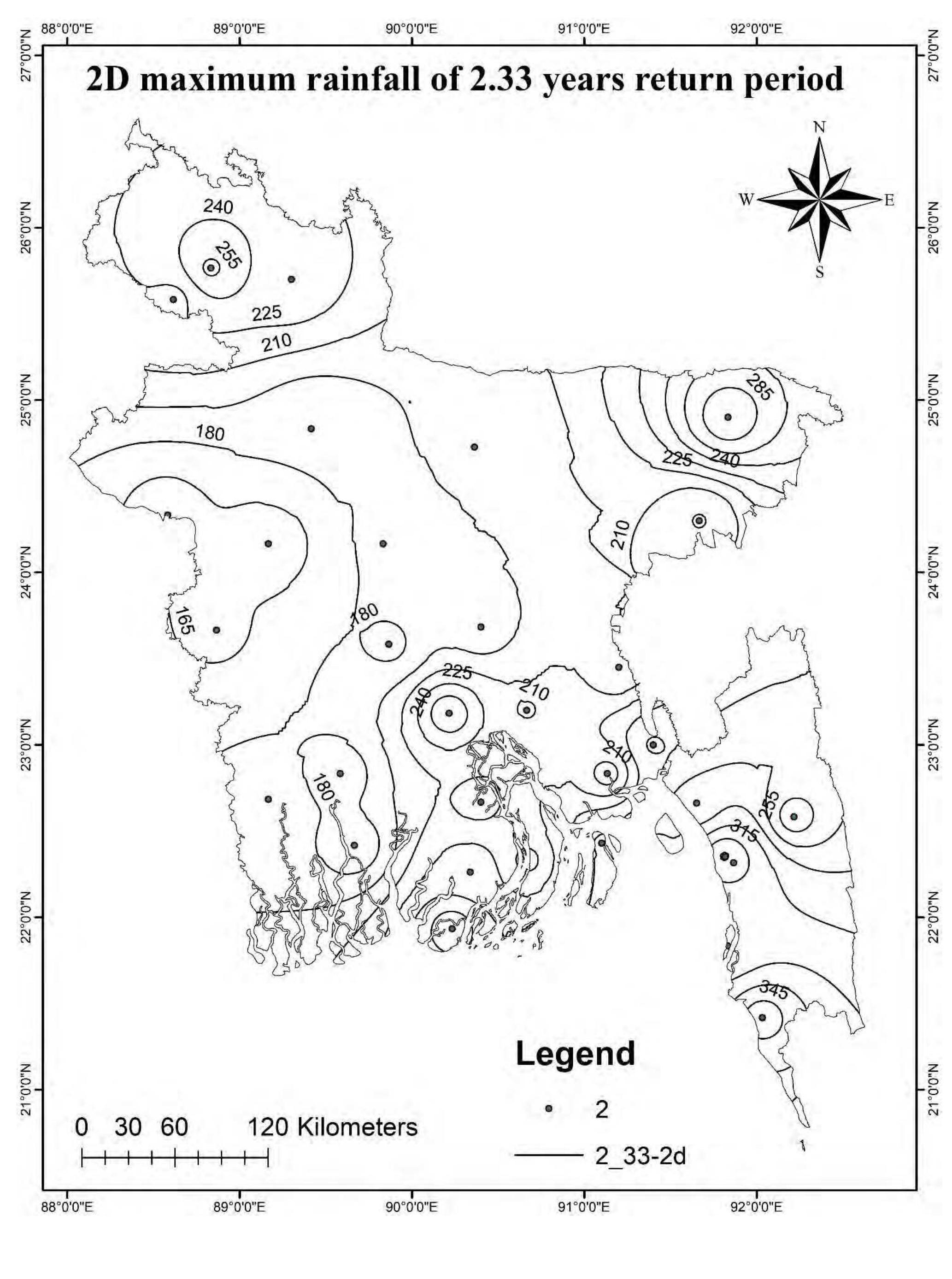 Figure 66 - Rainfall frequency analysis and isopluvial