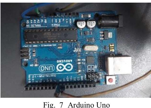 4) arduino uno: arduino uno (shown in figure 7) gets data
