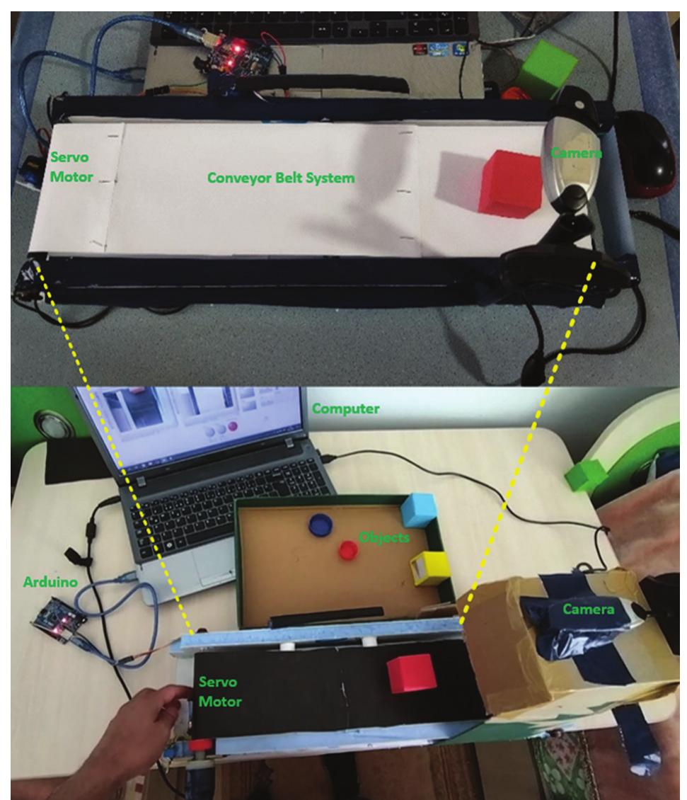 Image of conveyor belt system structure conveyor belt