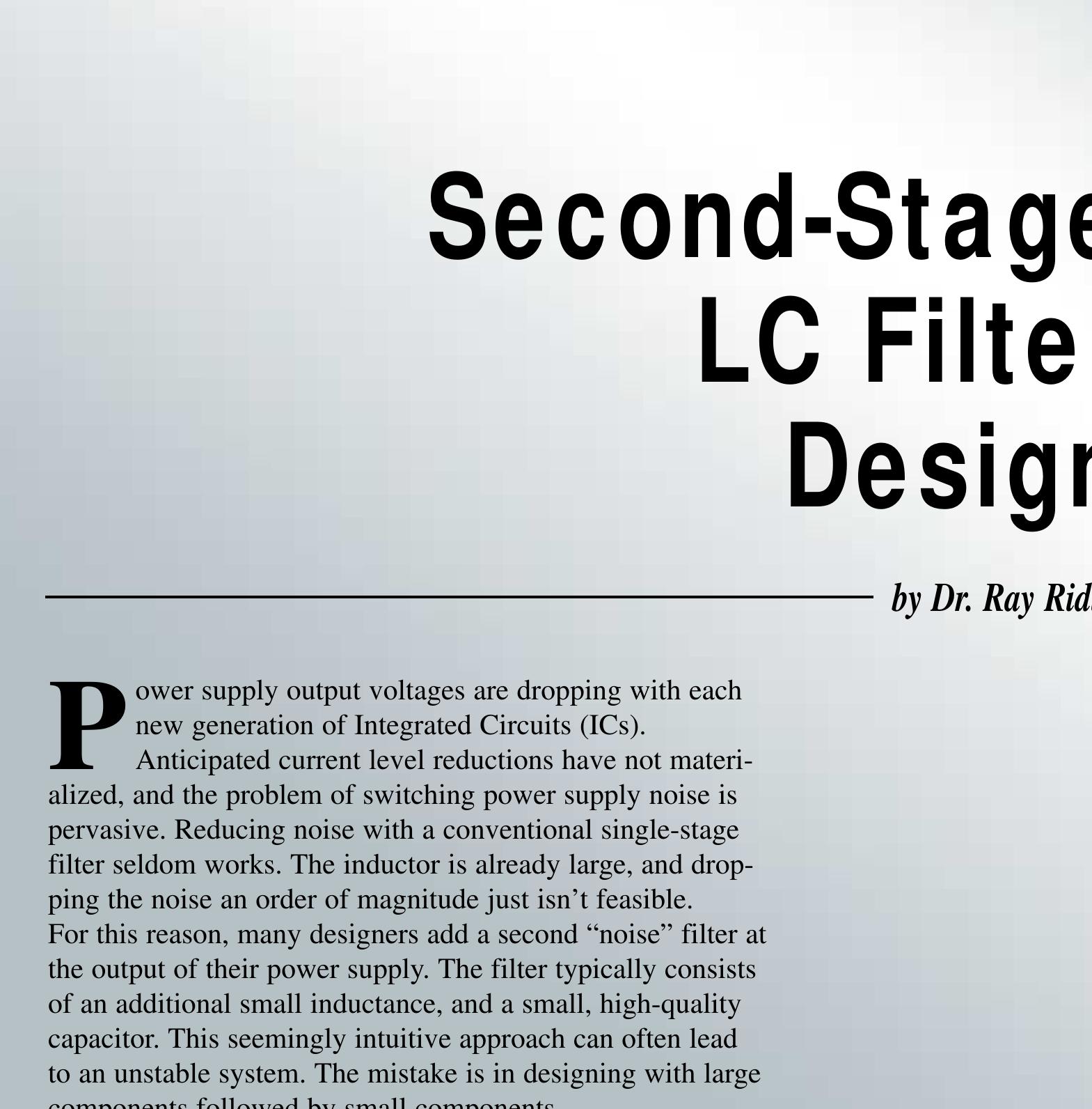 Figure 1 - Second-Stage LC Filter Design