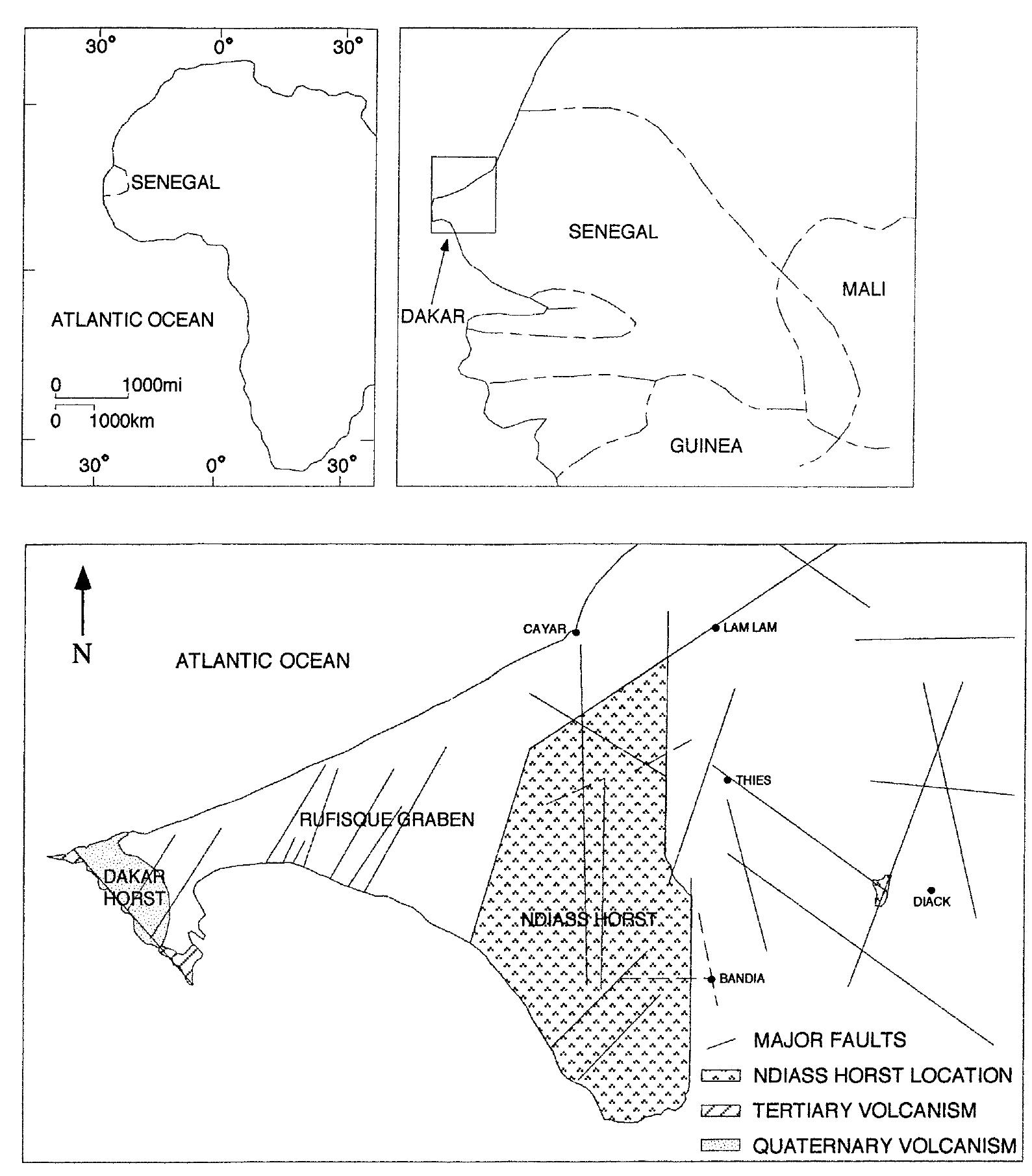 Erosion and destruction of rocks in the horsts and is formed