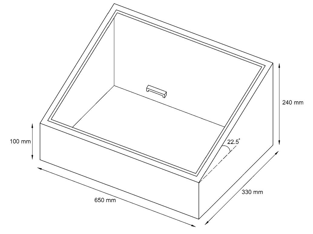 Schematic diagram of solar still with dimensions the