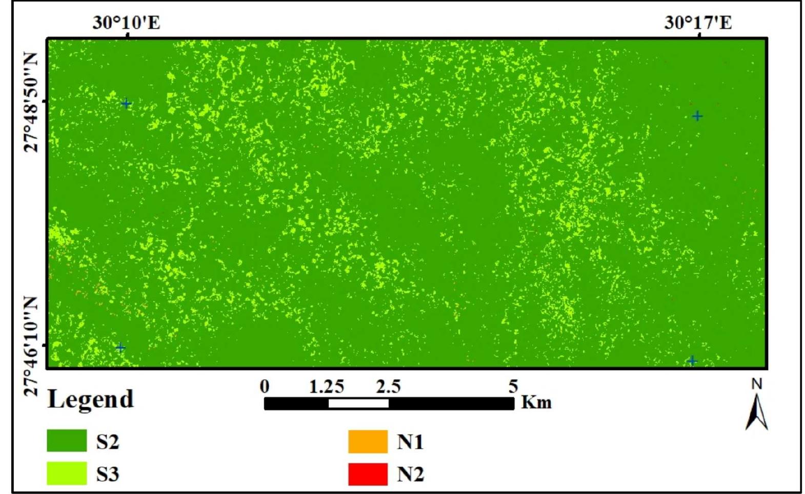Suitability map based on random forest machine learning