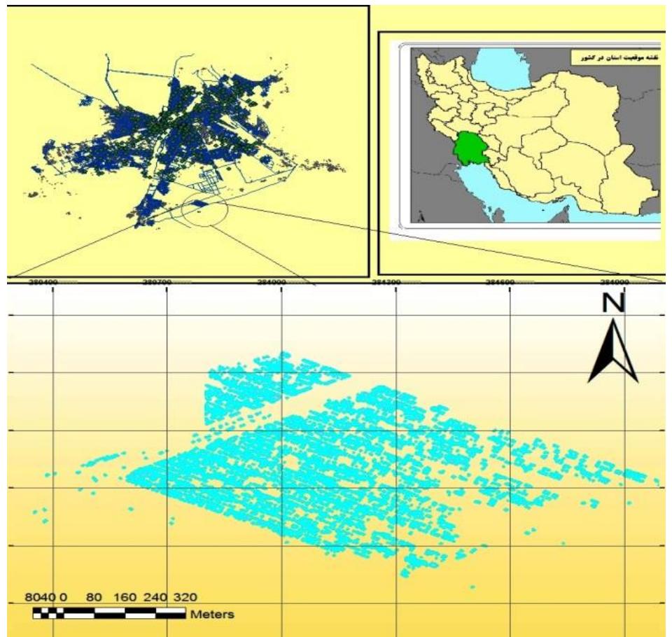 The location of ahwaz in khuzestan province and the position