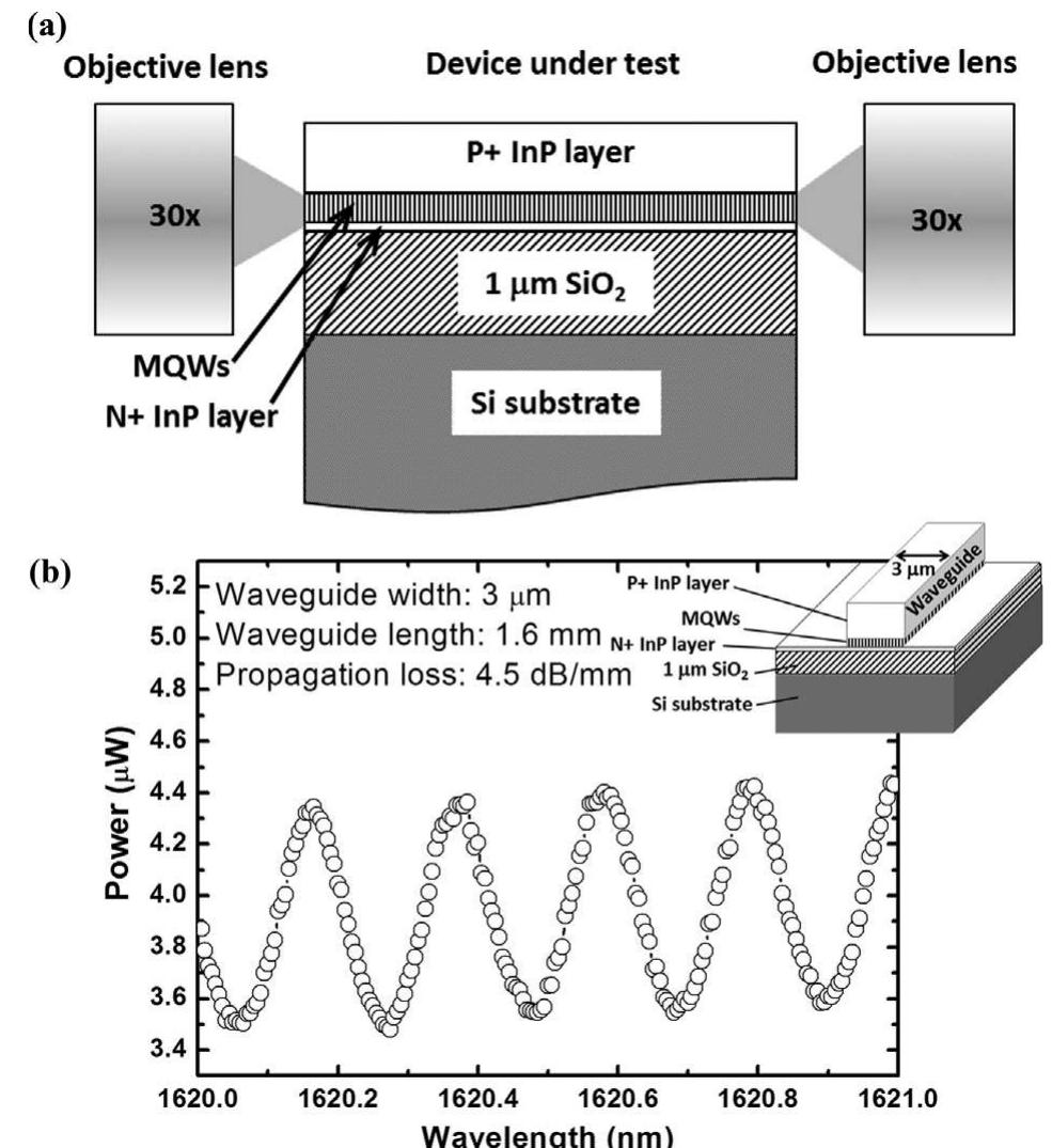 Demonstration of waveguide propagation loss. a) schematic
