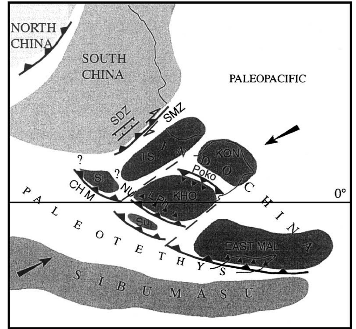 Schematic plate reconstructions of se asia for the late