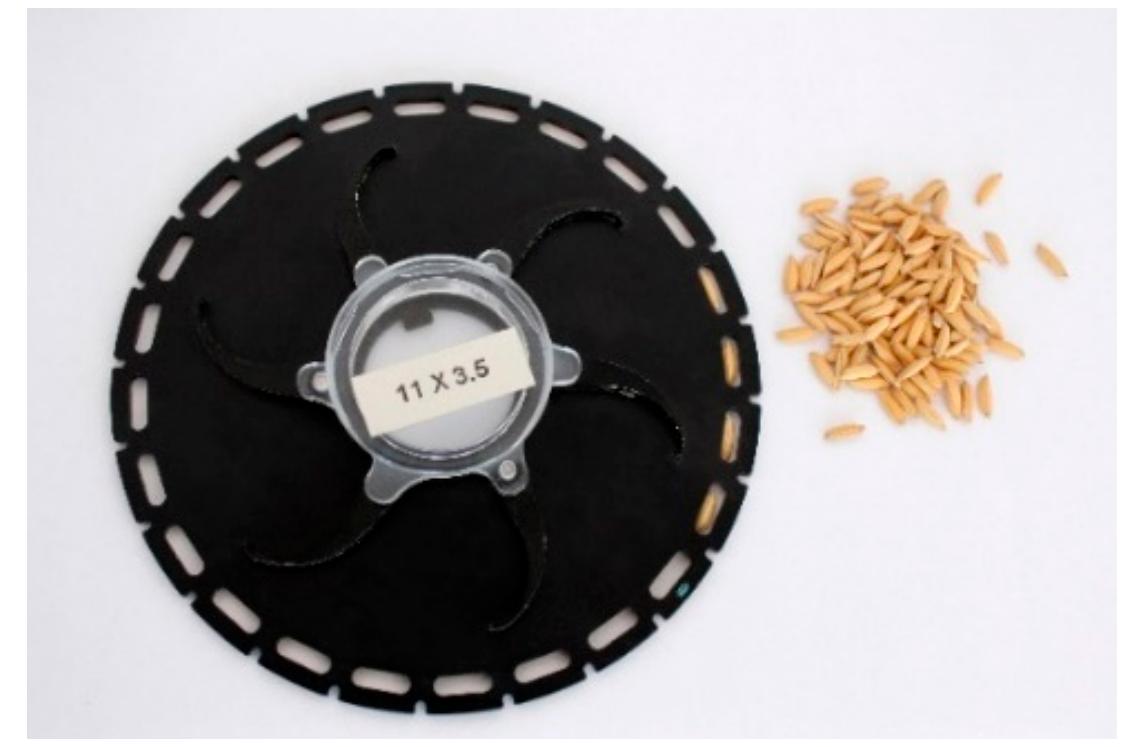 Singulation disc with cavity size of 11 x 3.5 mm. the