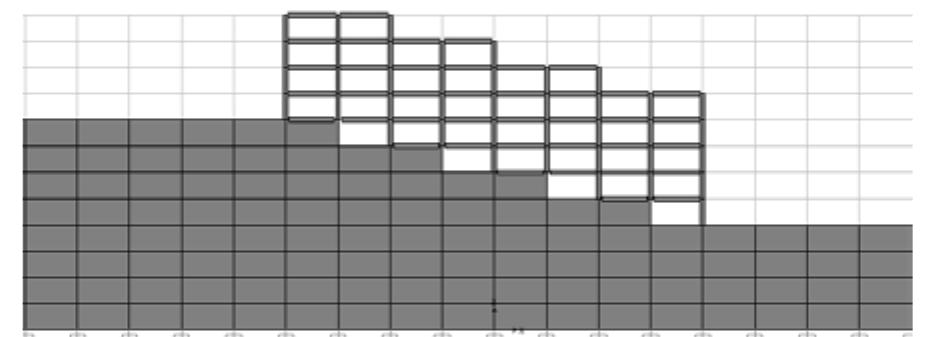 Soil-structure interaction model for step back-set back