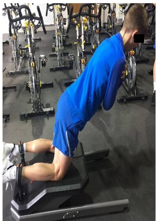Nordic hamstring exercise performed on the nordbord most