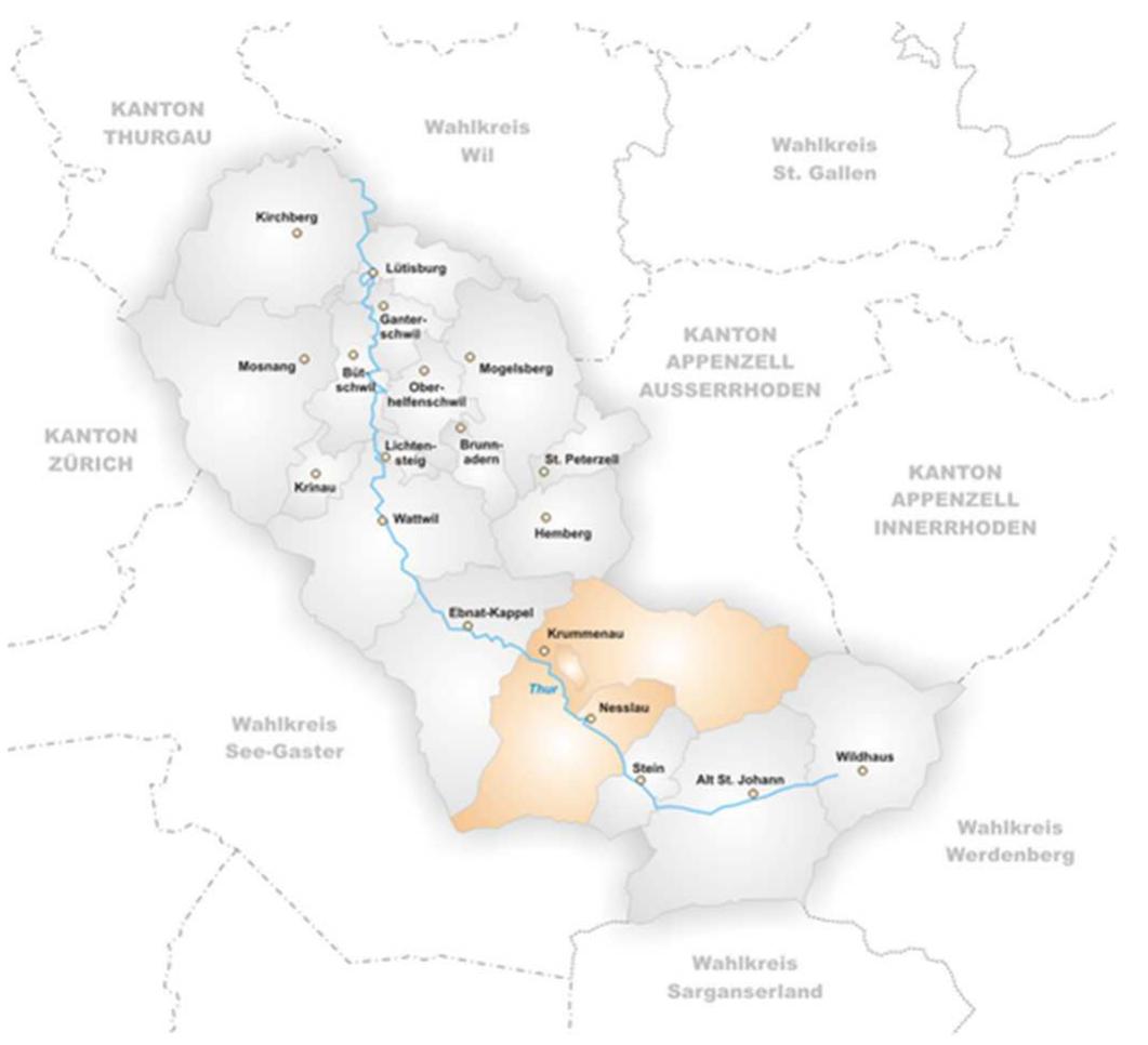 Map of the toggenburg used with permission from wikimedia