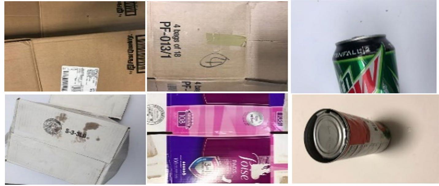 Waste dataset samples the brightness values were normalized