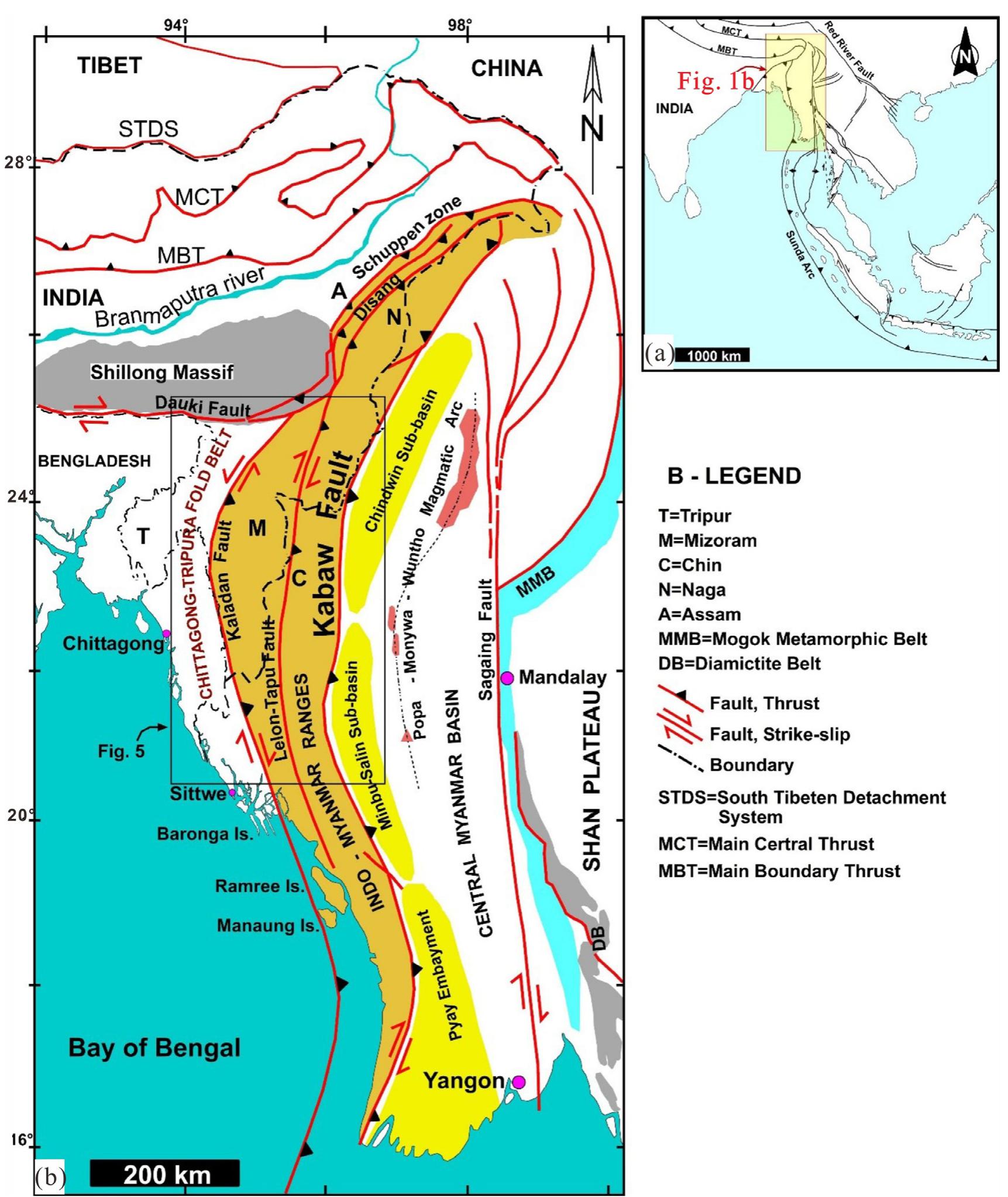 (a) schematic map of the southeast asia (modified after
