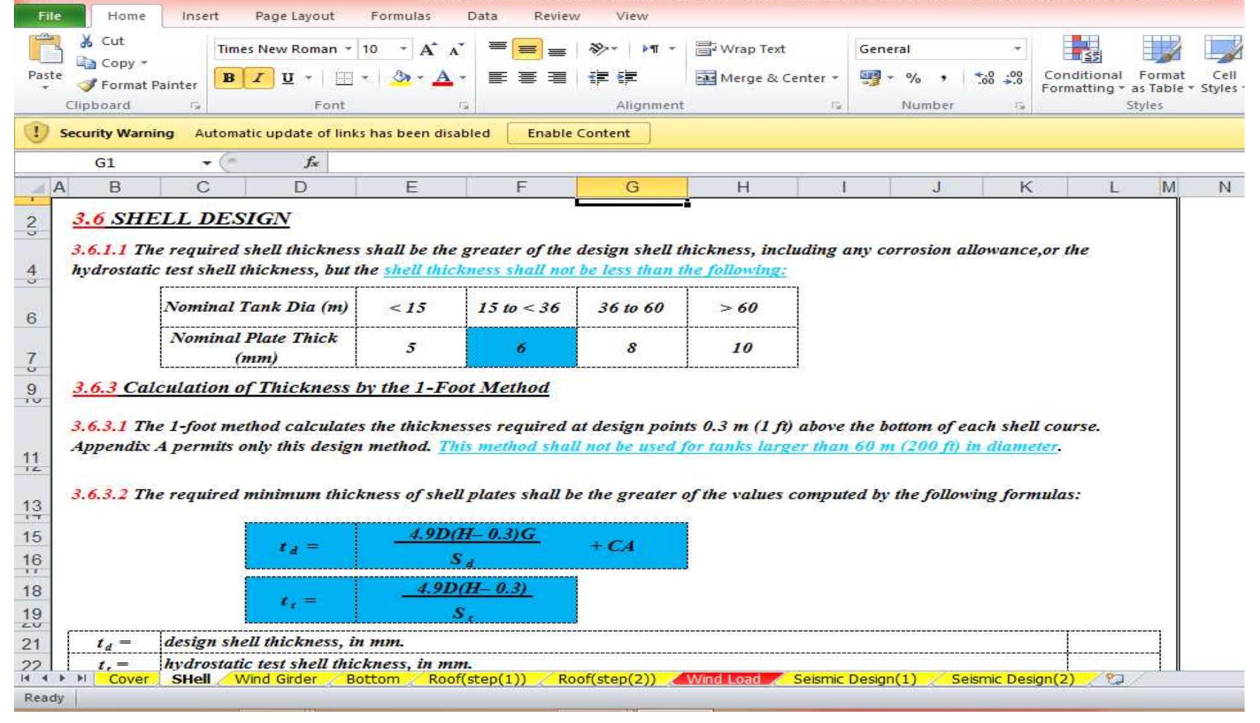 In this shell we want to calculate it thickness, to