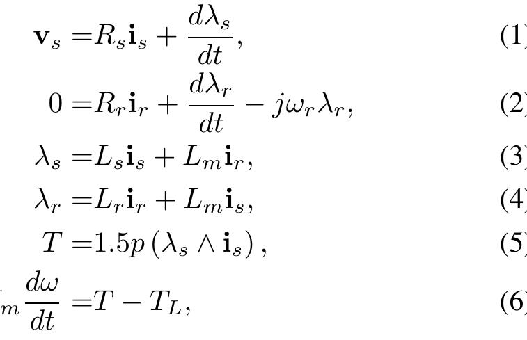 Where v, is the stator-voltage, r,=0.410 and r,=0.31q are