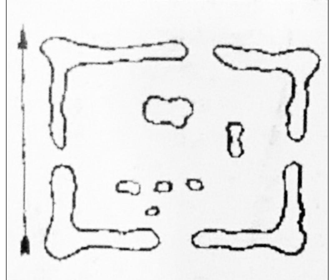Perlee’s sketchy drawing of the rampart and the internal