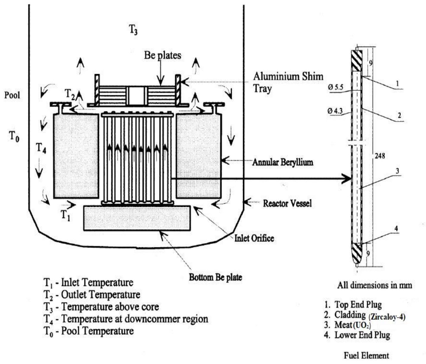 (1): a schematic diagram of the coolant flow pattern in