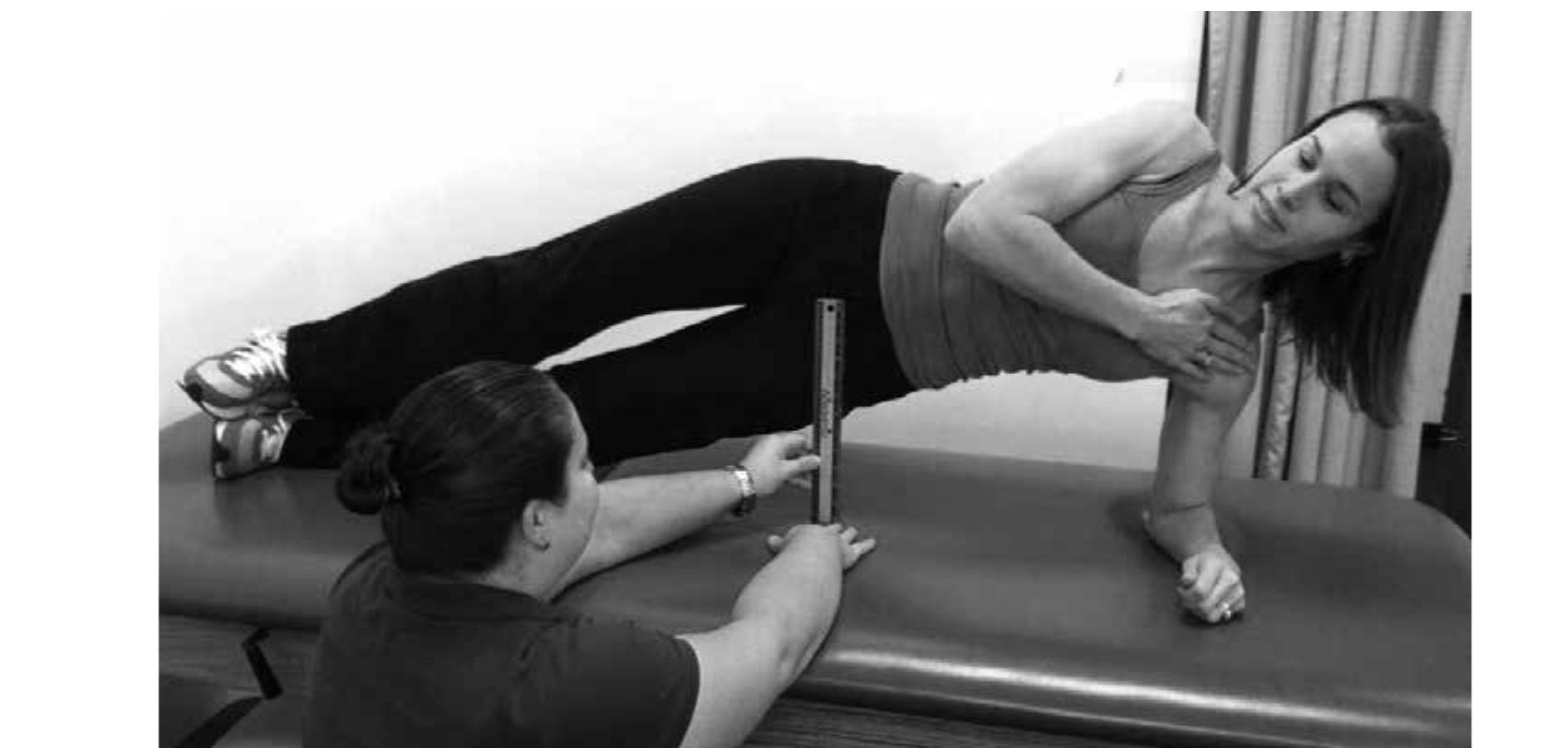 side bridge test. bilateral pectoralis minor muscle length