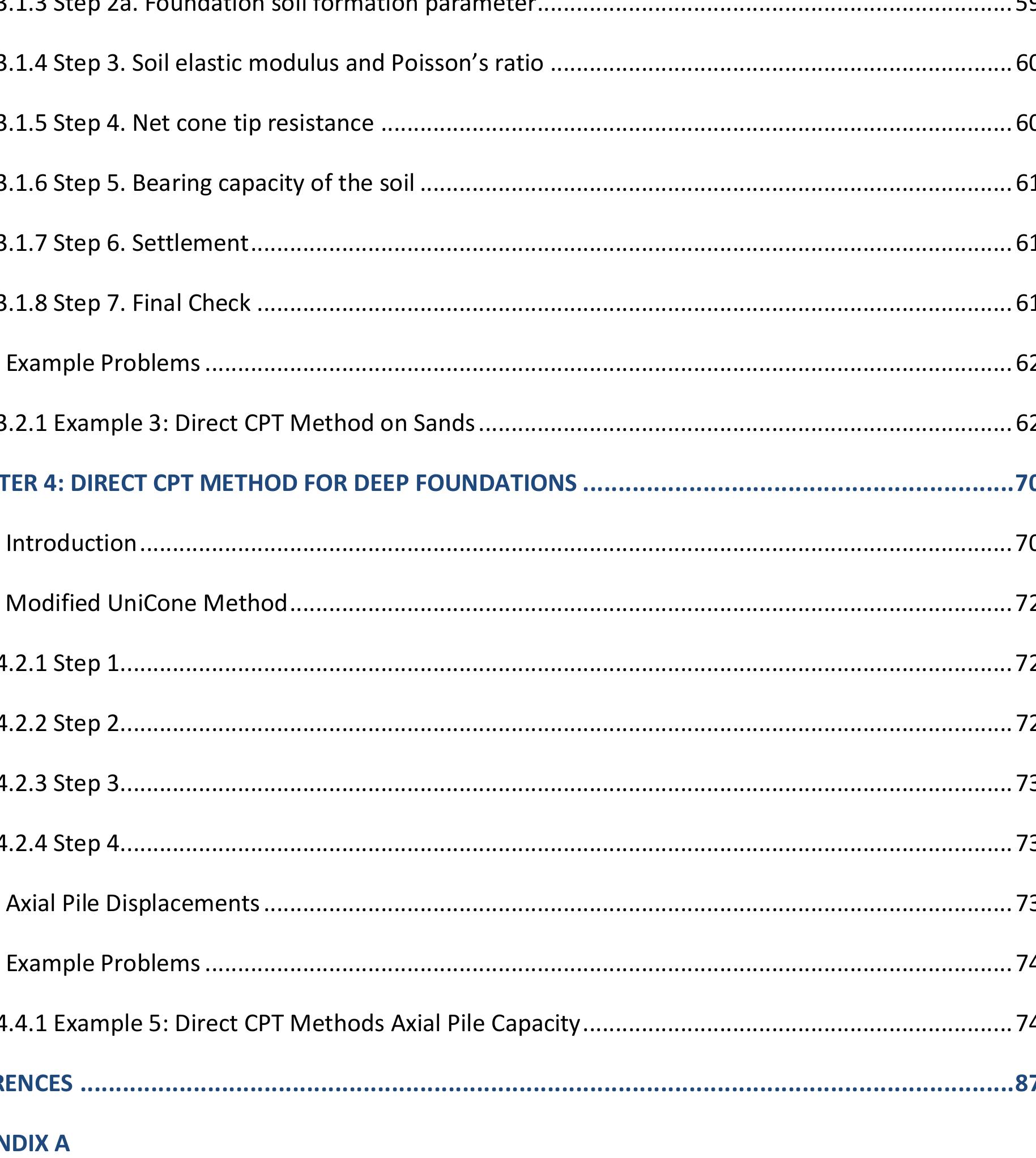 Table 3 - Cone Penetration Test Design Guide for State