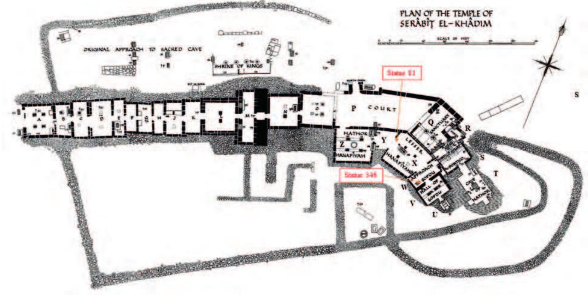 Plan of the temple of hathor adapted from gardiner and peer