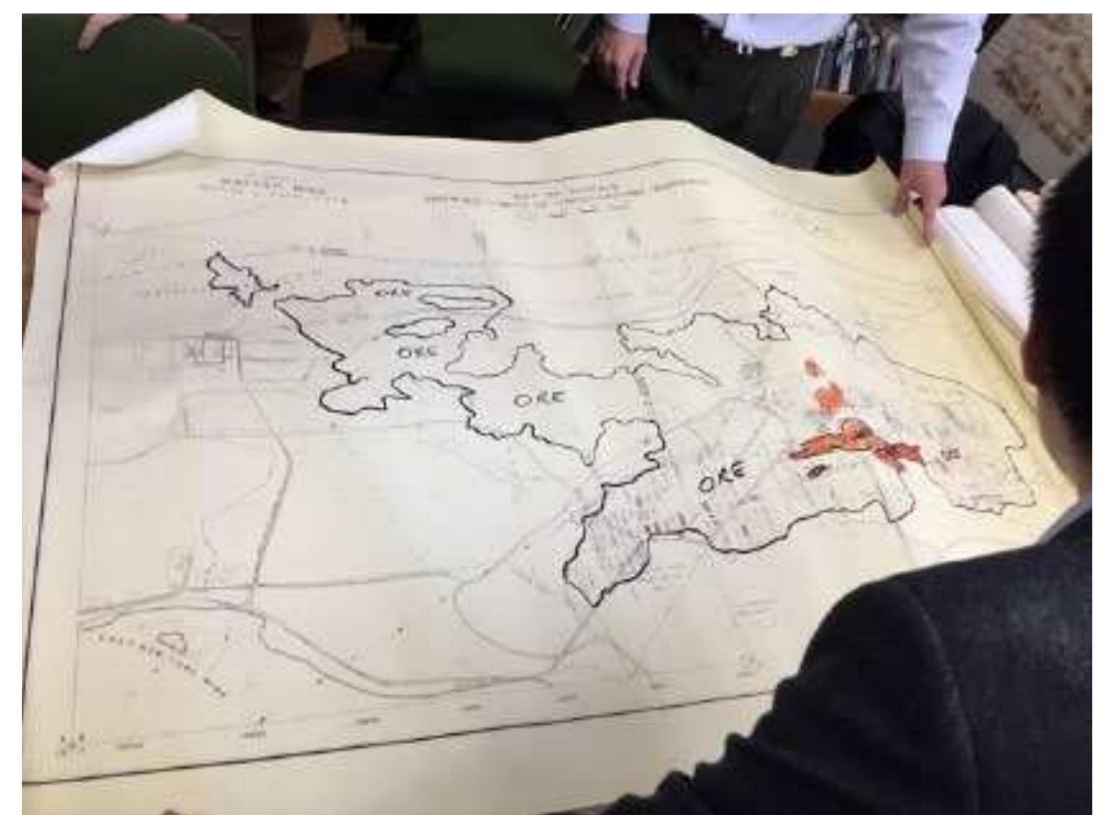 Photo the surface map of the mather mine, showing the extent