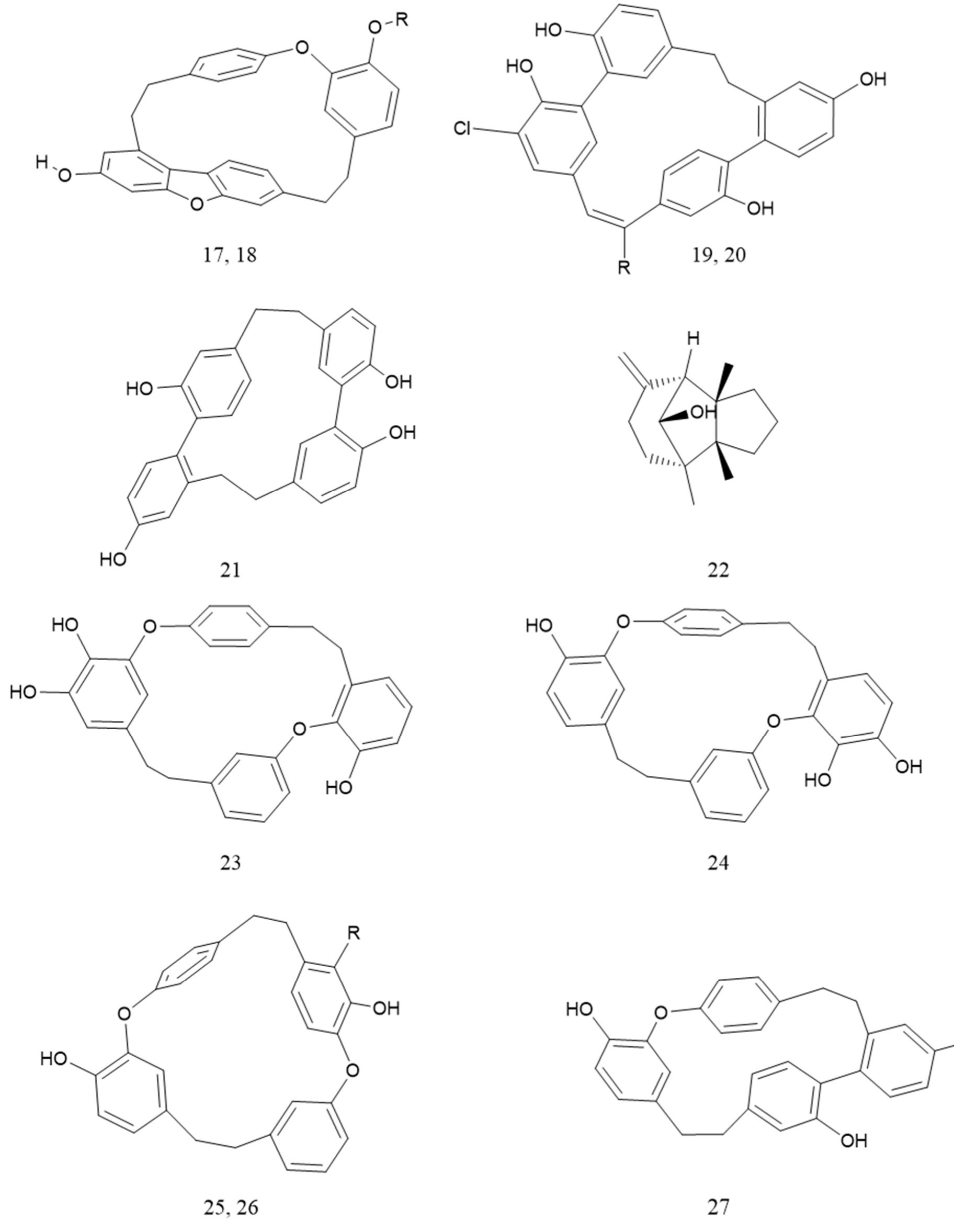 Chemical structures of compounds mentioned in table 5 (17: