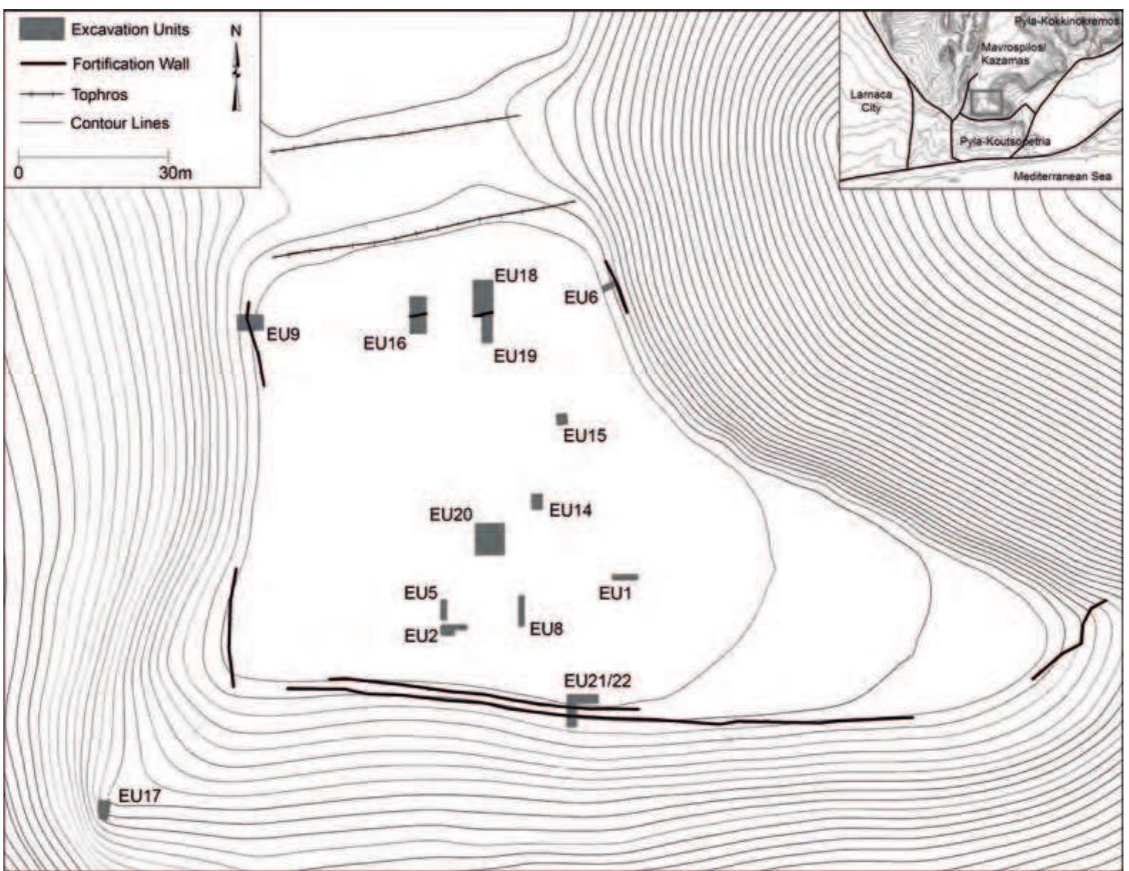 3. a top plan of the vigla plateau showing the locations of