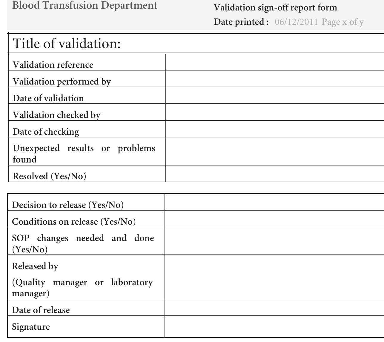 Appendix 11. example of validation sign-off report