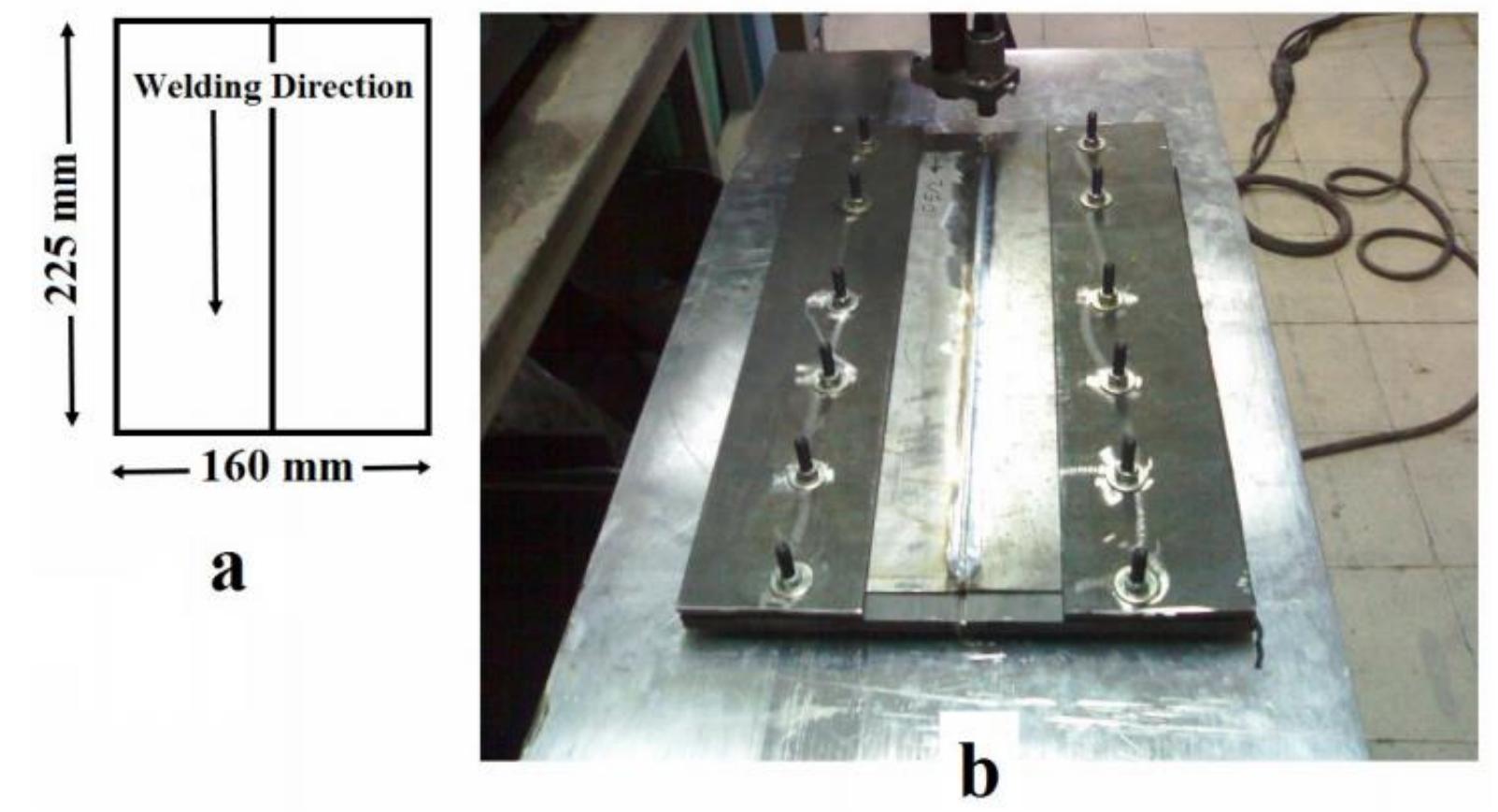 Representation of welding arrangement (a) weld specimen