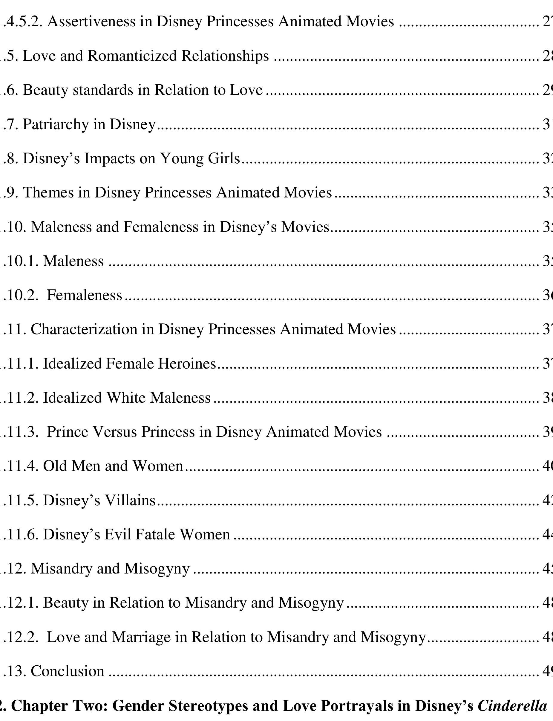 Table 1 - Gender Stereotypes in Disney Princesses’ Animated