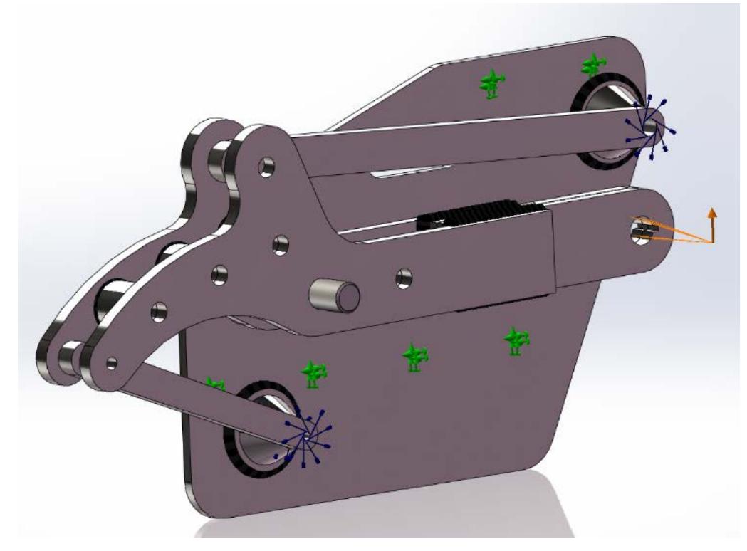 Drive wheel assembly fixture and force locations