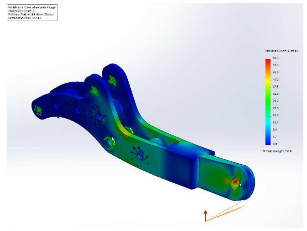 Drive wheel linkage fea result figure 45. drive wheel