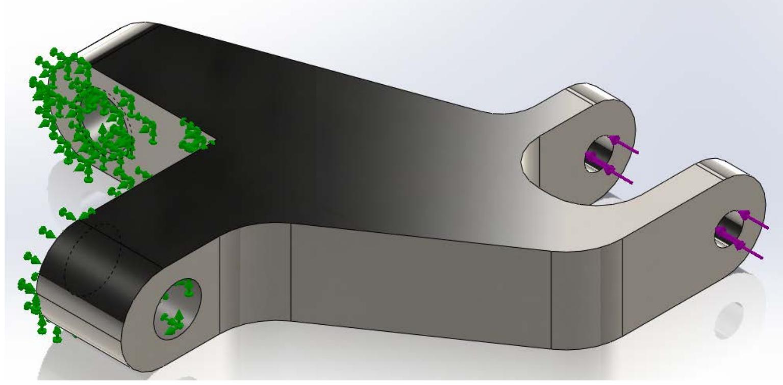 Front top actuator mount fixture and force locations