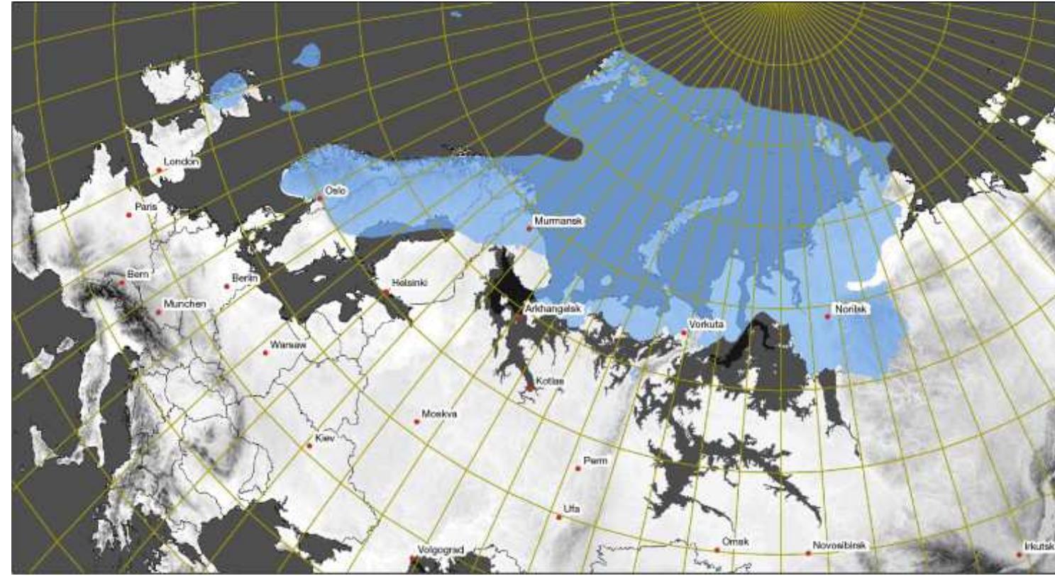 Extent of the early weichselian (mis 5d and 5b) glaciation