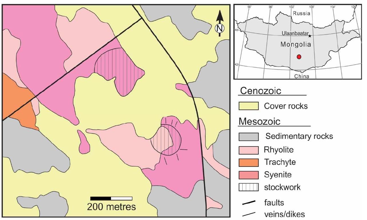 Generalized geological map of bayan khoshuu complex