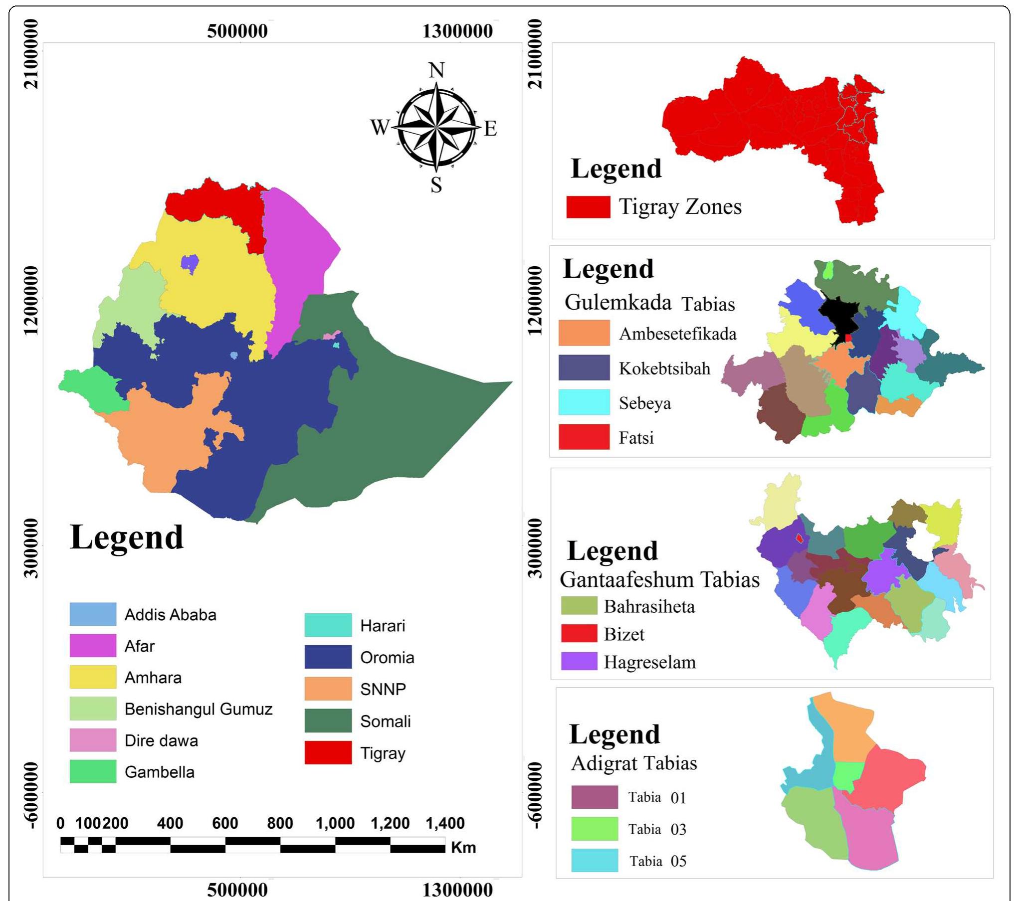 Map of the study area. source: ethiopian statistical agency,