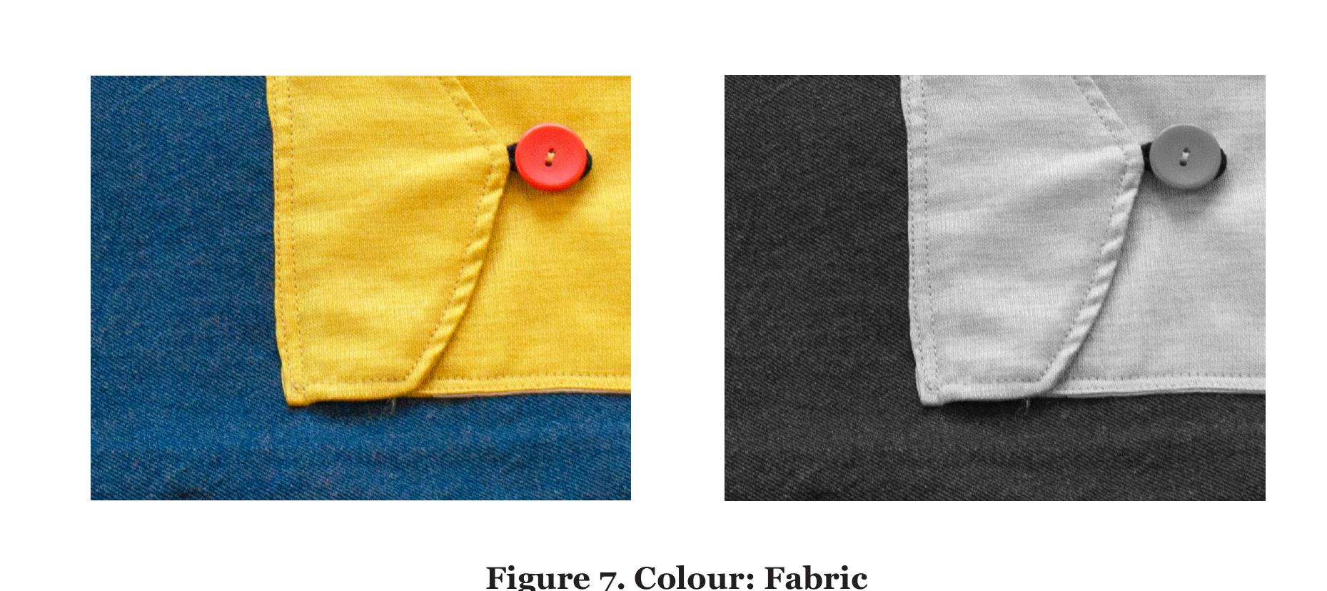 The swatches above illustrate the colour decision. high