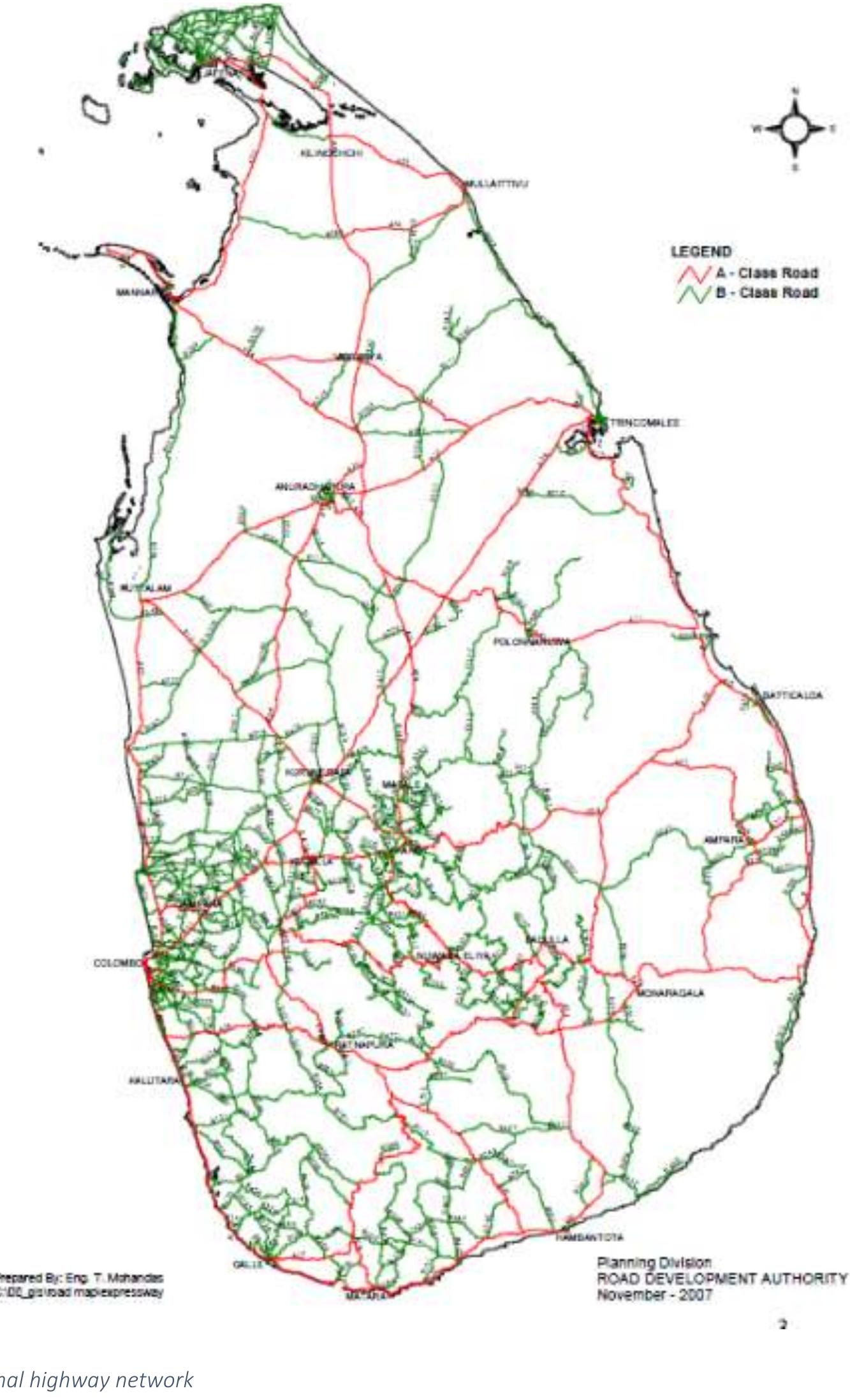 Source: national road master plan 2007-2017;