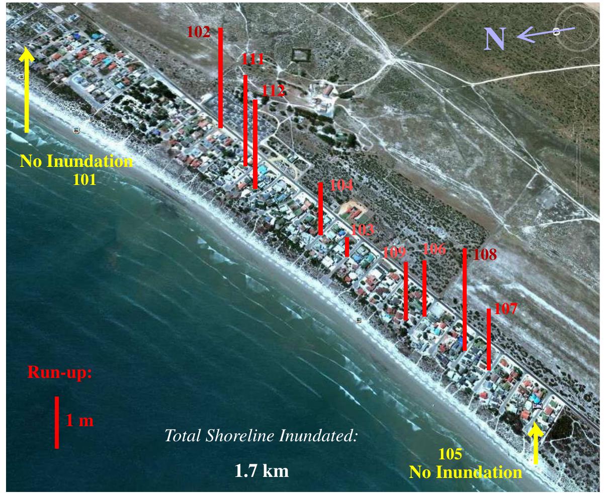 Dataset listed in table 1, superimposed on a google-earth