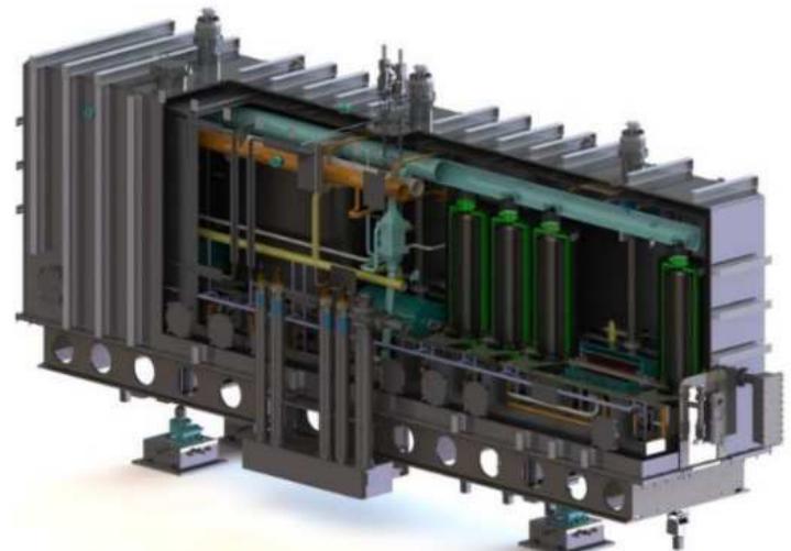 The physical layout of the cryogenics within the cryomodule