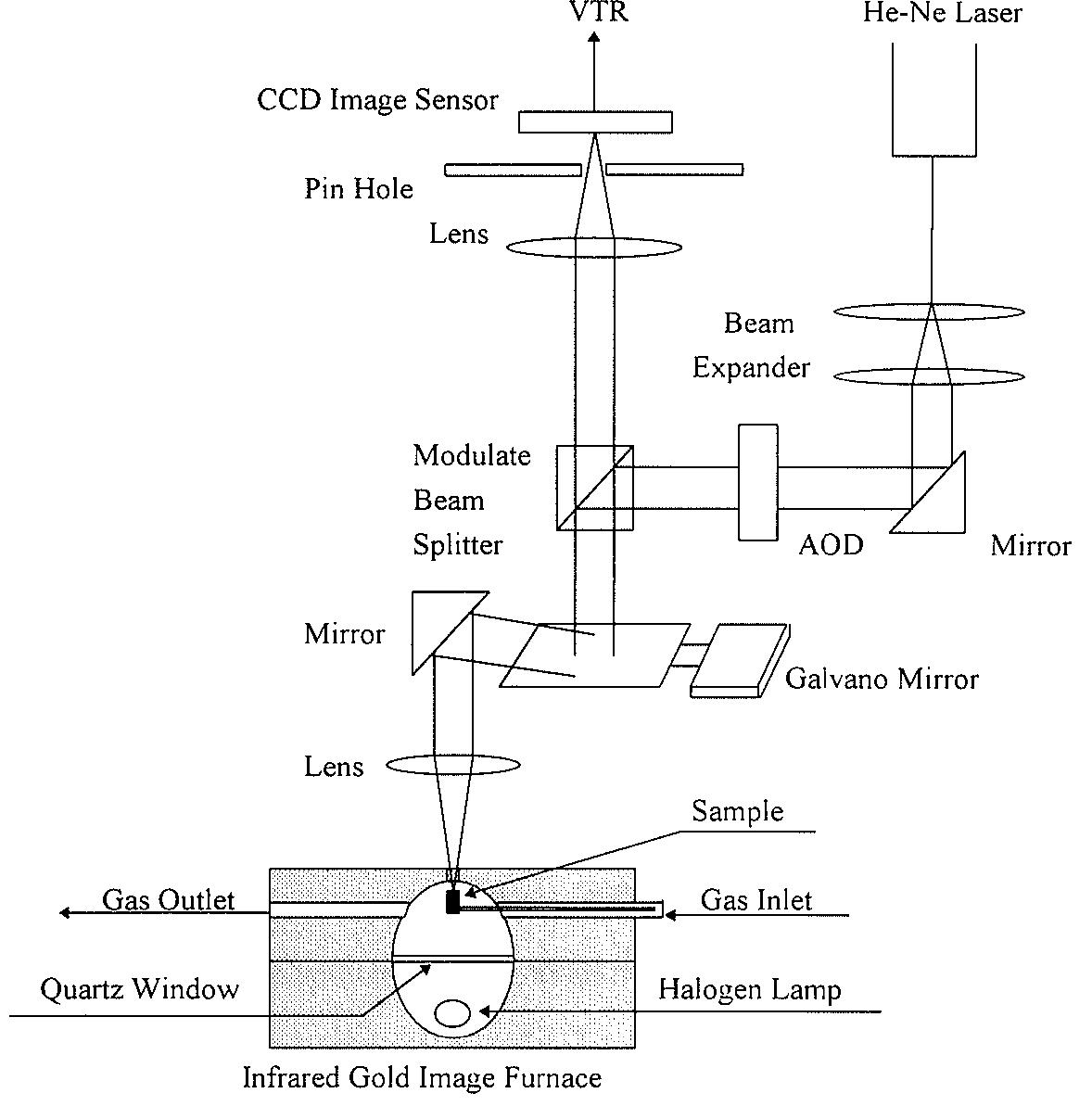 Schematic diagram of confocal scanning laser microscope with