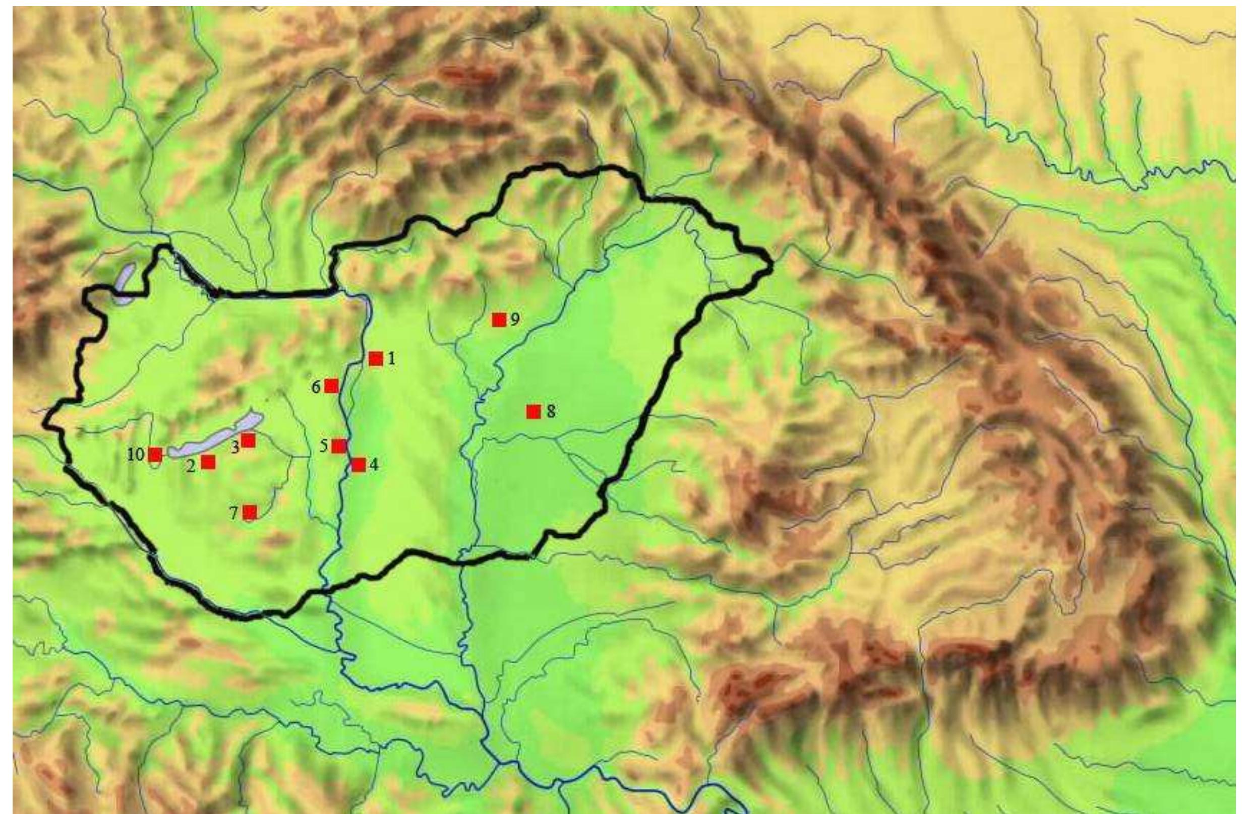 Map of hungary with the geographical location of the