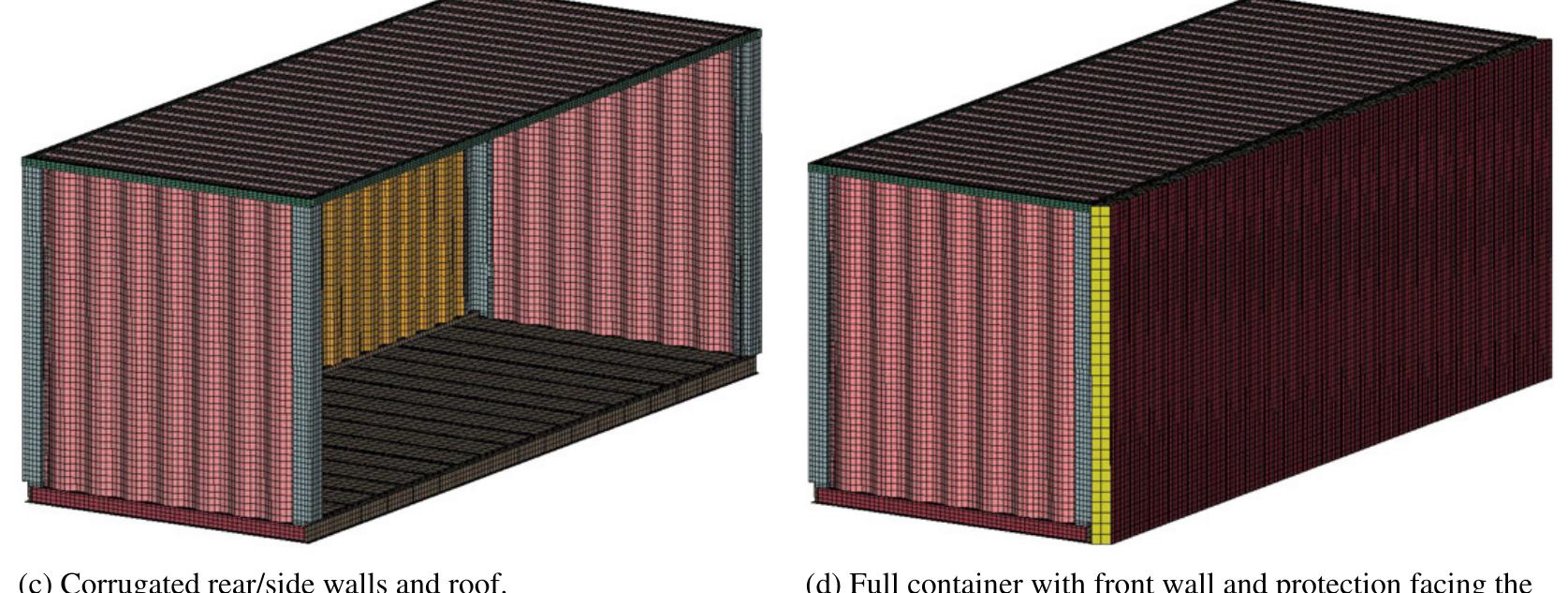 Numerical model of container with protection (note: the