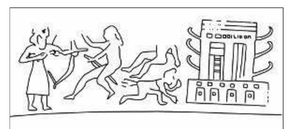 Fic. 7. scene of execution and image of a temple. seal