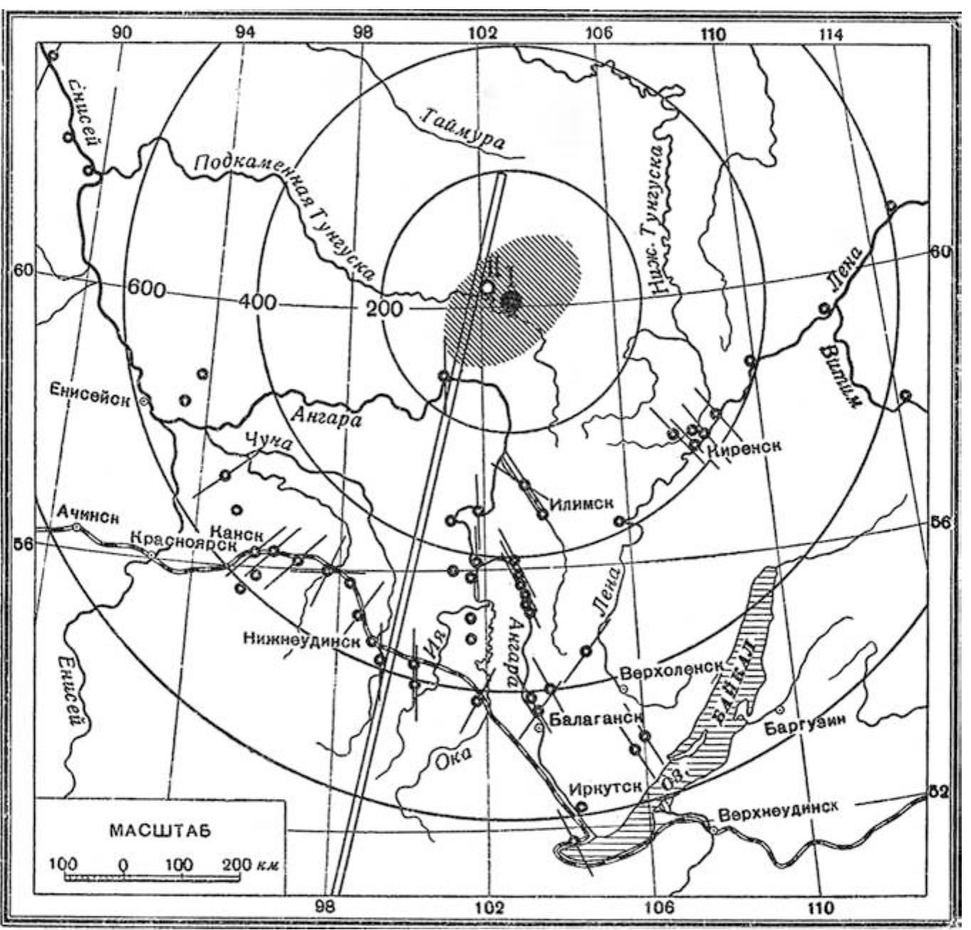 3 a map of the tunguska event with the geographical