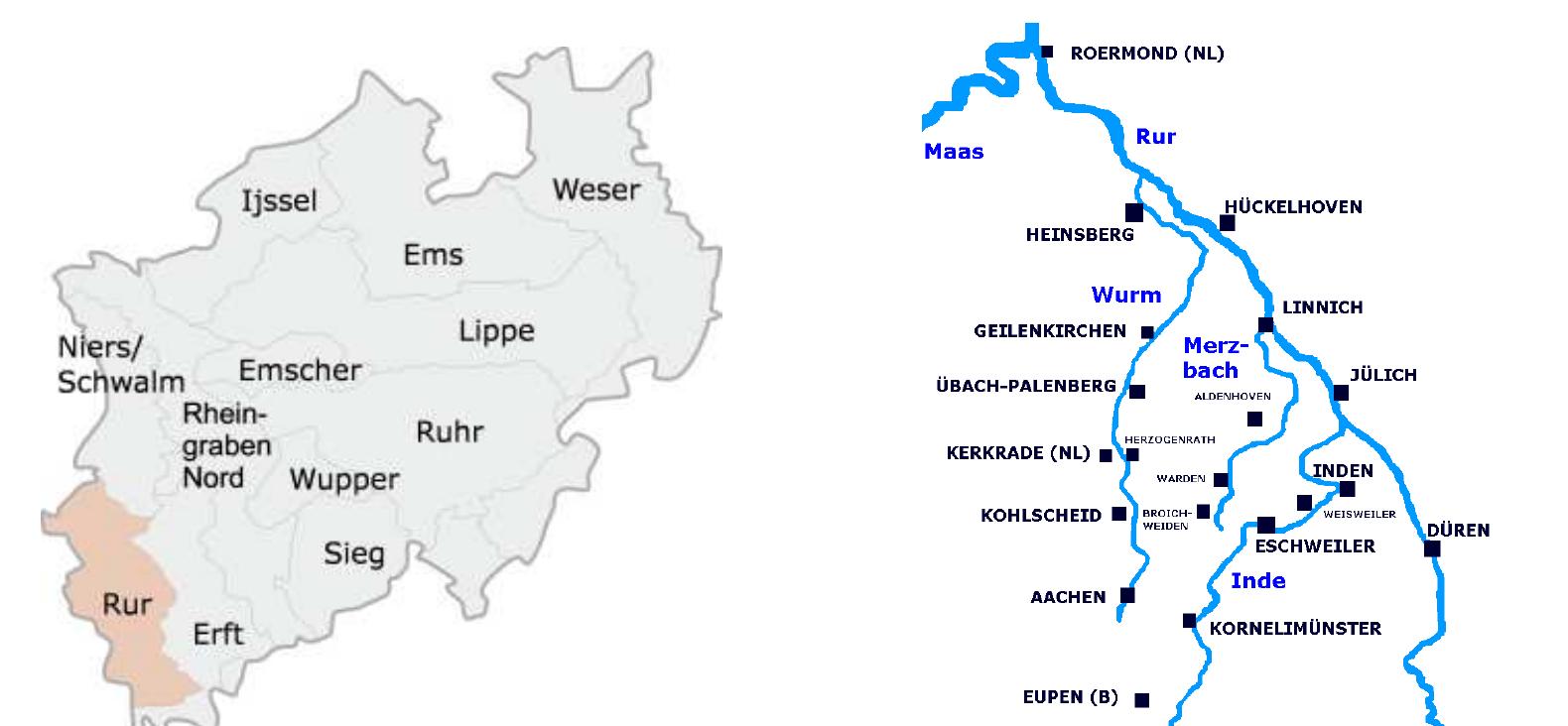 Map 2: rur river and the main cities map 1: 12 sub-basins in
